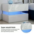 2 Drawers Night Stand with RGB LED Light Mode System, High Gloss ...