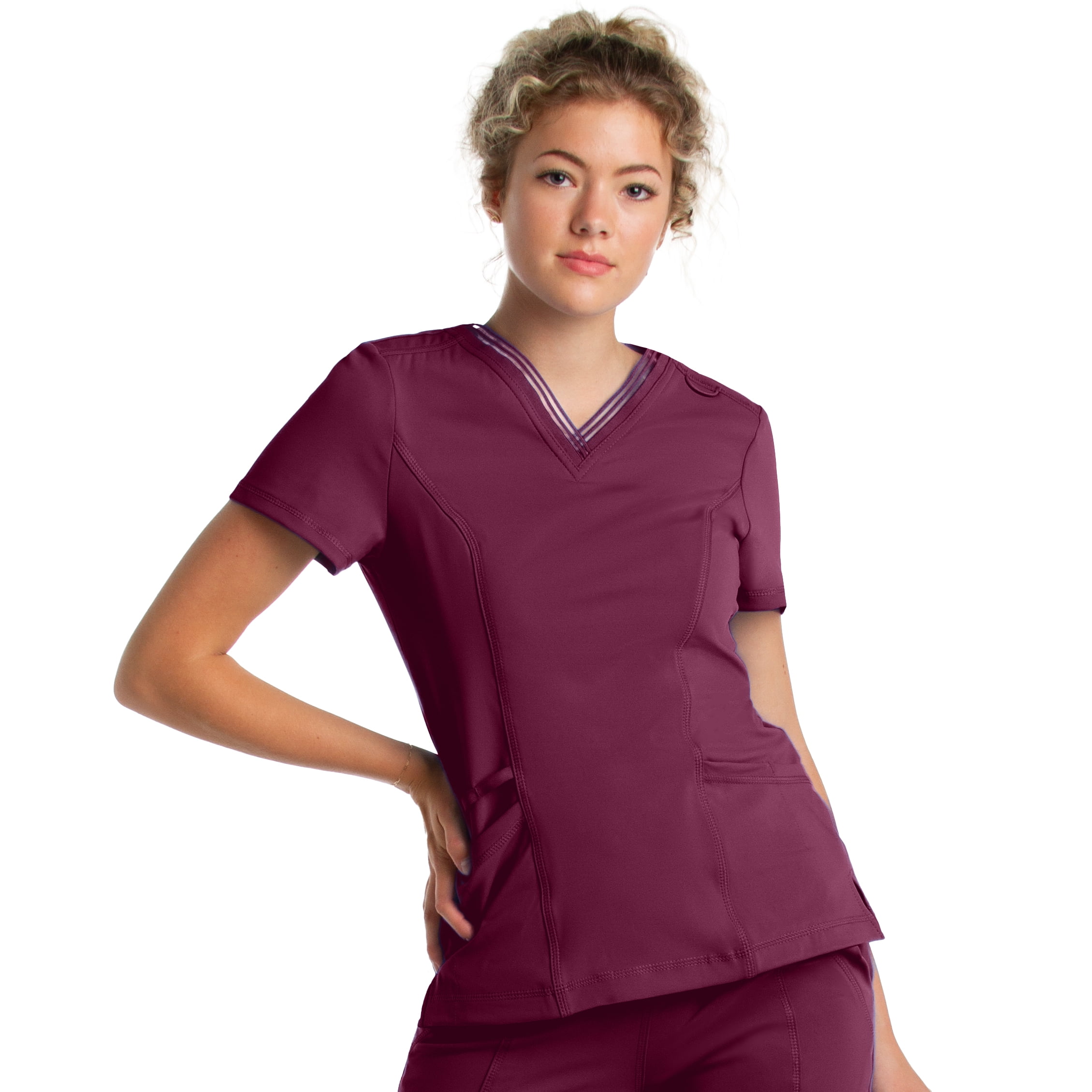 Urbane Impulse Slim Fit Extreme Stretch 2-Pocket V-Neck Scrub Top for ...