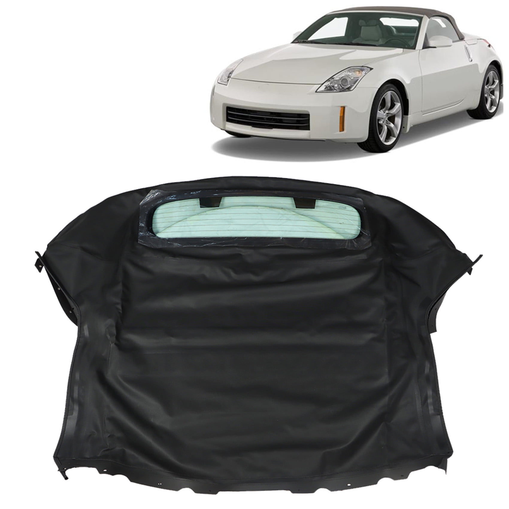 LABLT Black Convertible Soft Top with Transparent Rubber Window Twill ...