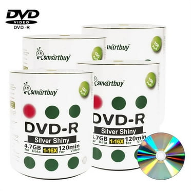 Smartbuy 100 Pack 16X DVD-R Non-Printable 4.7GB 120Min Logo Top For ...