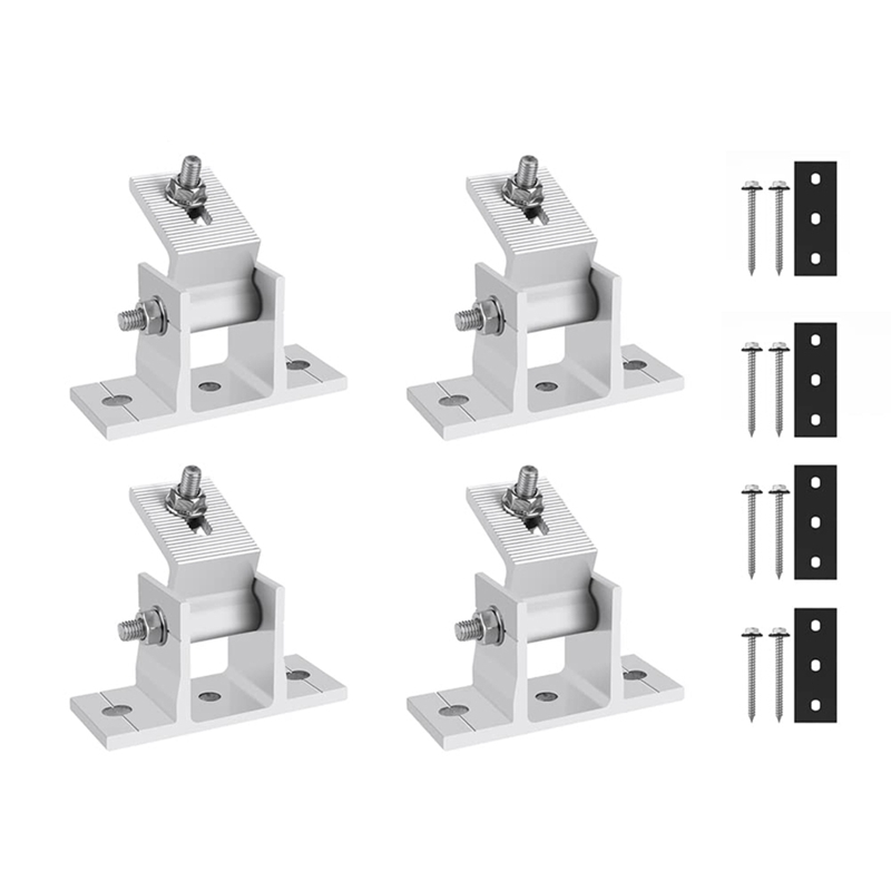 4Sets Solar Panel Brackets, 15-30° Adjustable Pv Module Brackets, Solar ...