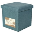 ANMINY Collapsible & Foldable Linen Storage Ottoman Cube, Foot Rest ...