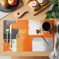Burnt Orange Grey Placemats Set of 8, Cotton Linen Fabric Place Mats ...