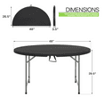Magshion Large 4ft Round Folding Table, Portable for Indoor Events ...