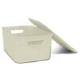 Homz Plastic Wicker Storage Boxes with Lid, Large - Walmart.com