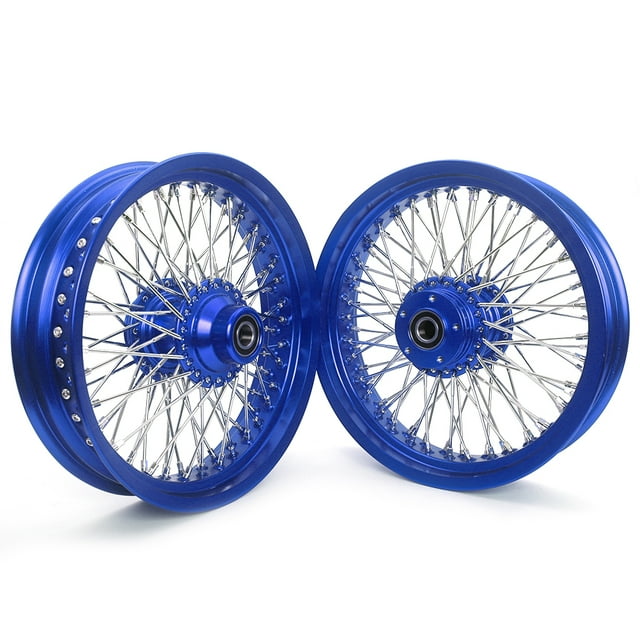 16x3.5 Spoked Wheels Rims Hubs Sppkes for Harley Dyna Wide Glide Fat ...