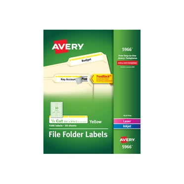 Avery Clear Permanent File Folder Labels with Sure Feed Technology, 0. ...