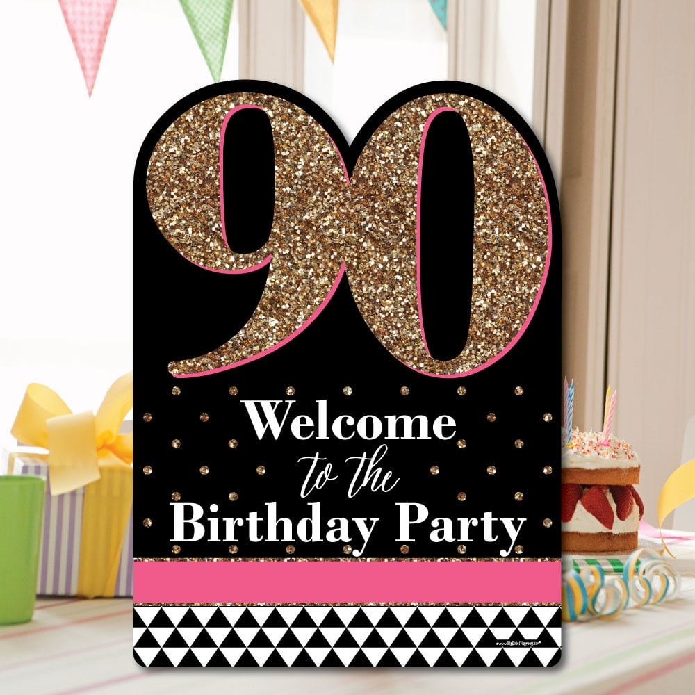 Chic 90th Birthday Pink, Black and Gold Party Decorations Birthday ...