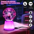 Plasma Ball Lamp, 3.5-Inch Interactive Touch Sensitive Lightning Sphere ...