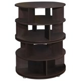 Montauk 16 Pair Revolving Shoe Storage Rack Carousel, Chocolate Wood ...