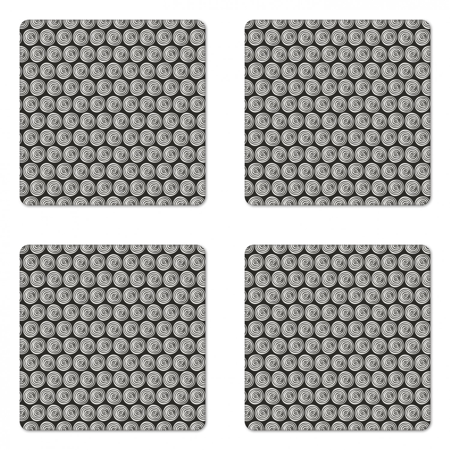 Geometric Coaster Set of 4, Hypnotic Effect Crooked Spiral Vortex ...