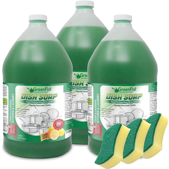 Green Dish Soap [ Lemon Scent ] Manual Pot & Pan Professional Detergent ...