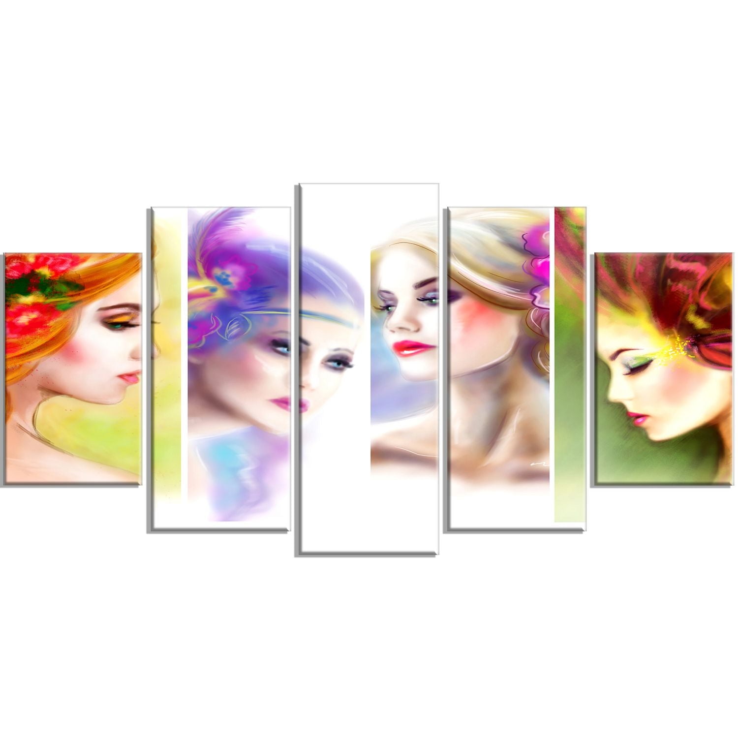 Click here for Designart Design Art Colorful Women Face Collage C... prices