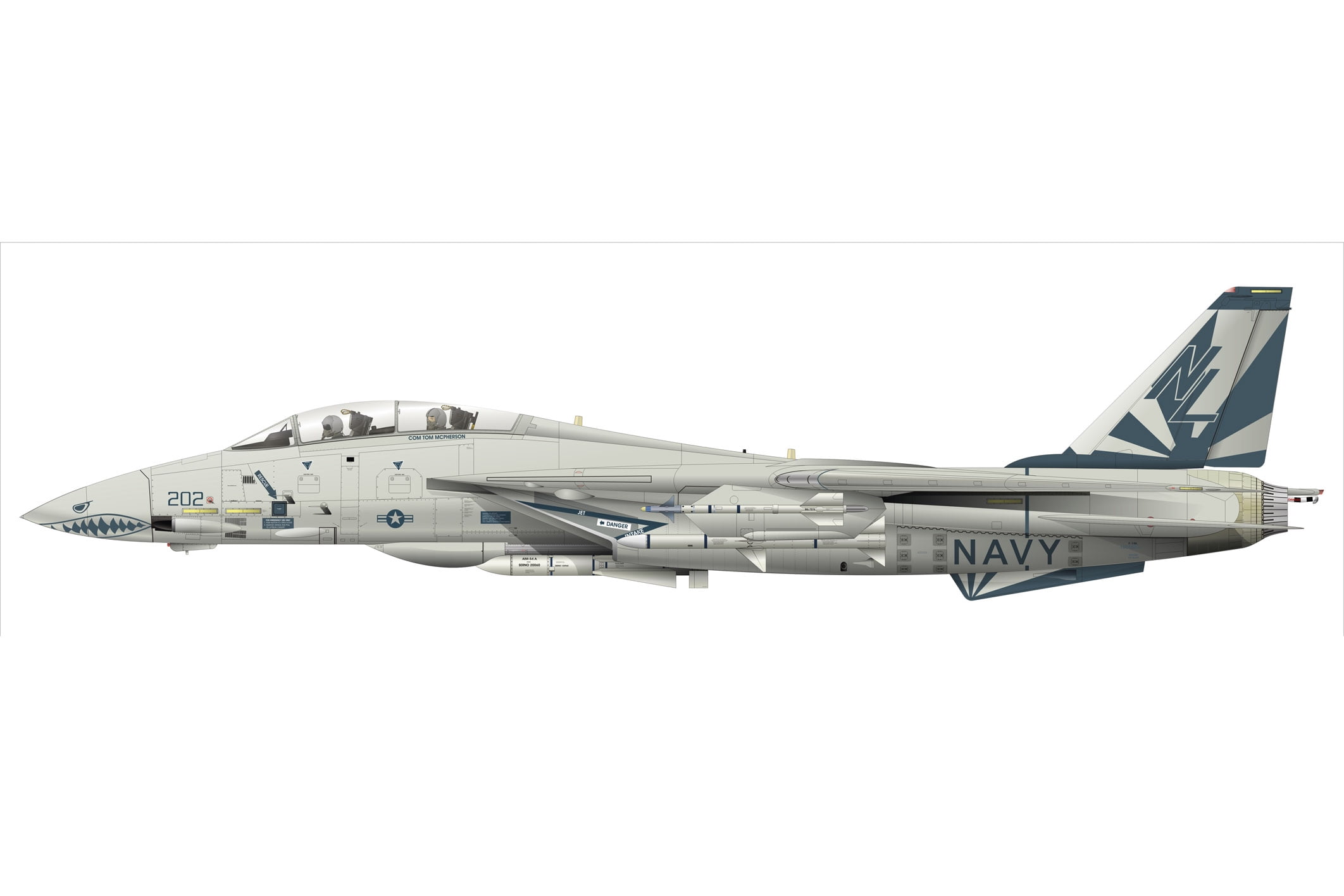 24x36 gallery poster, F-14 Tomcat F-14A of VF 111 Sundowners (USS Carl Vinson) - Walmart.com