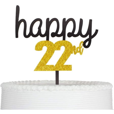 Happy 22nd Cake Topper Reusable Acrylic for Happy 22nd Birthday,Wedding ...