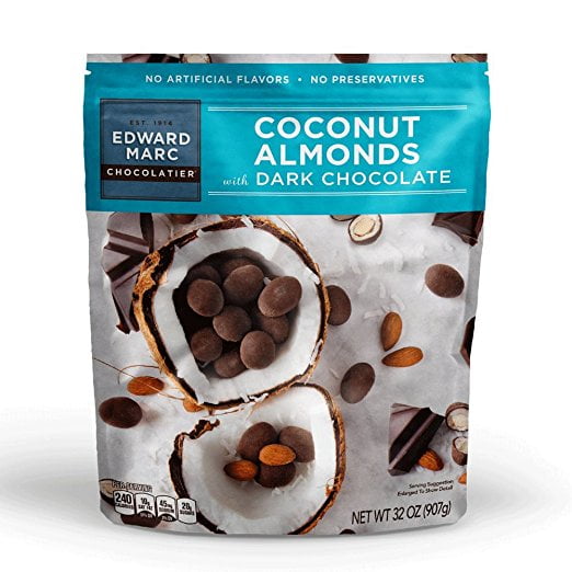 Edward Marc Chocolatier Coconut Almonds Dark Chocolate 32 oz. - Walmart ...
