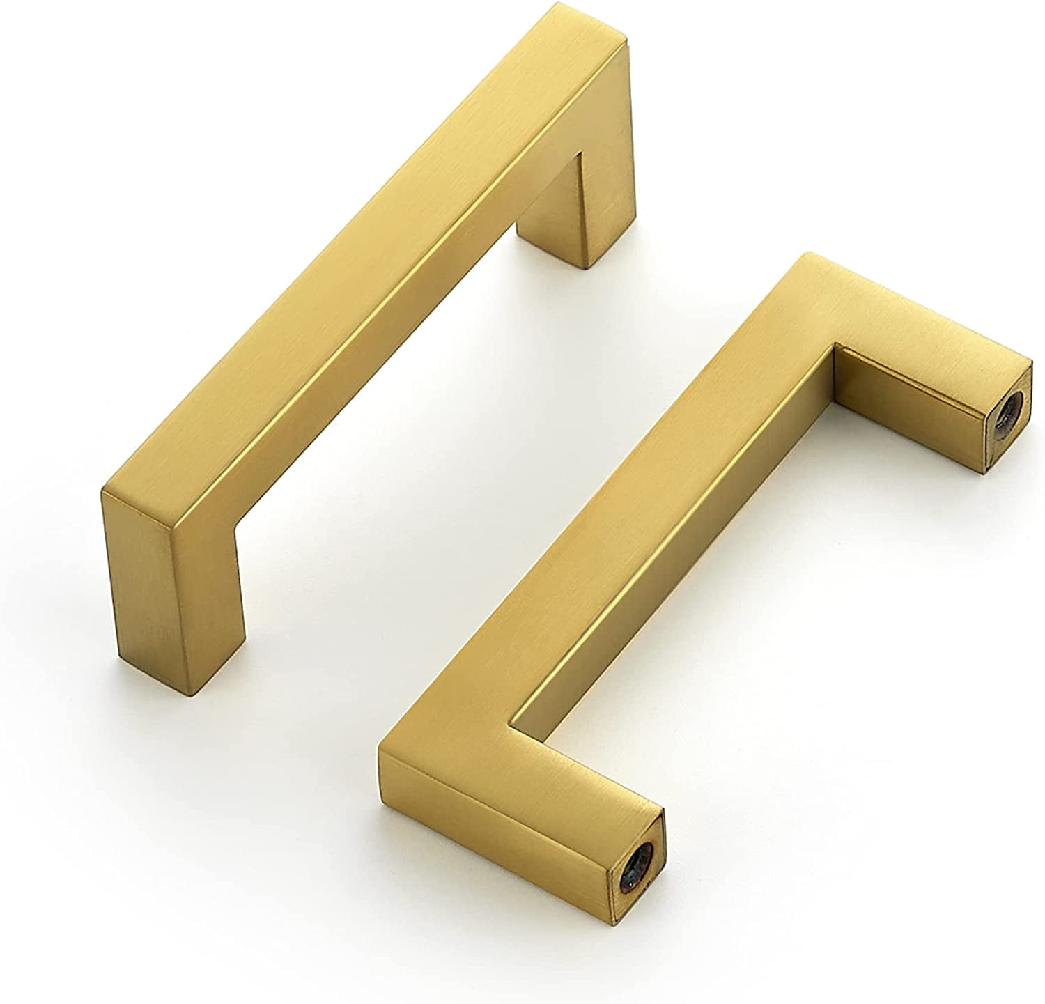 Zoizocp 25 Pack 3 Inch Square Cabinet Handles Brushed Brass Kitchen ...