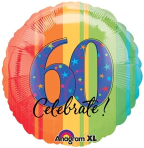60th Birthday Party - A Year to Celebrate 60 Mylar 18 inch Balloon ...