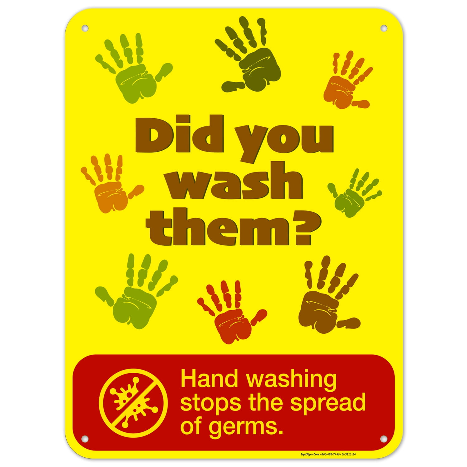 Hand Washing Signs For Kids, Hand Washing Stops The Spread, - Walmart.com
