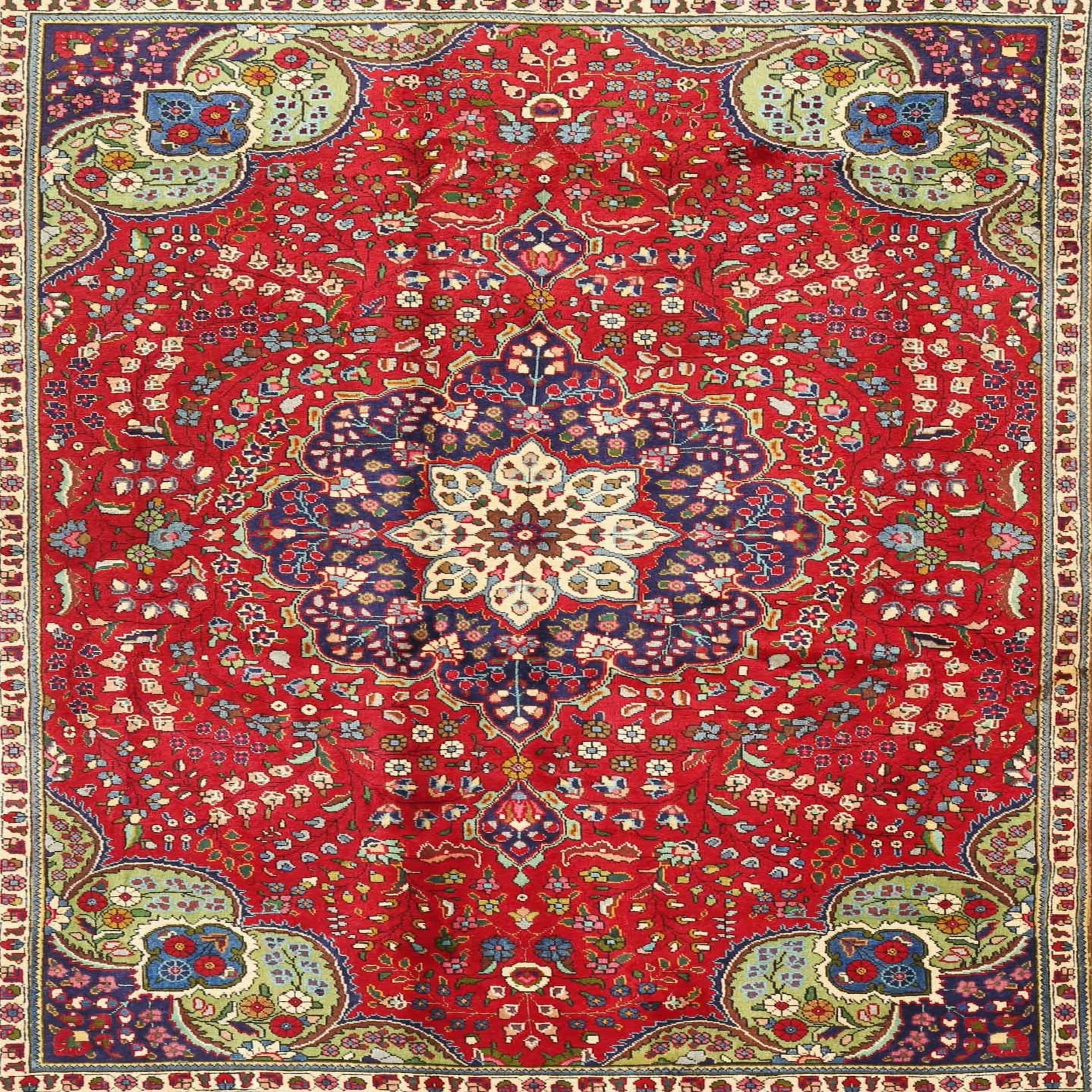 Ahgly Company Indoor Square Traditional Red Persian Area Rugs, 6 ...