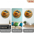 2D Flat 1pc 10Inch Wooden Retro Sunflower Wall Clock - Vibrant 2D Flat ...
