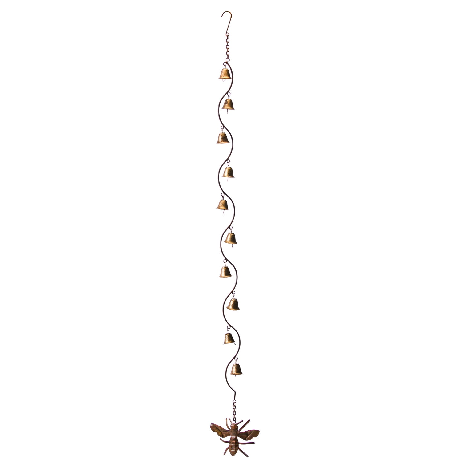 Evergreen Extra Long Garden Chime Bells with Bee Icon, 5.5''x 1.5'' x ...