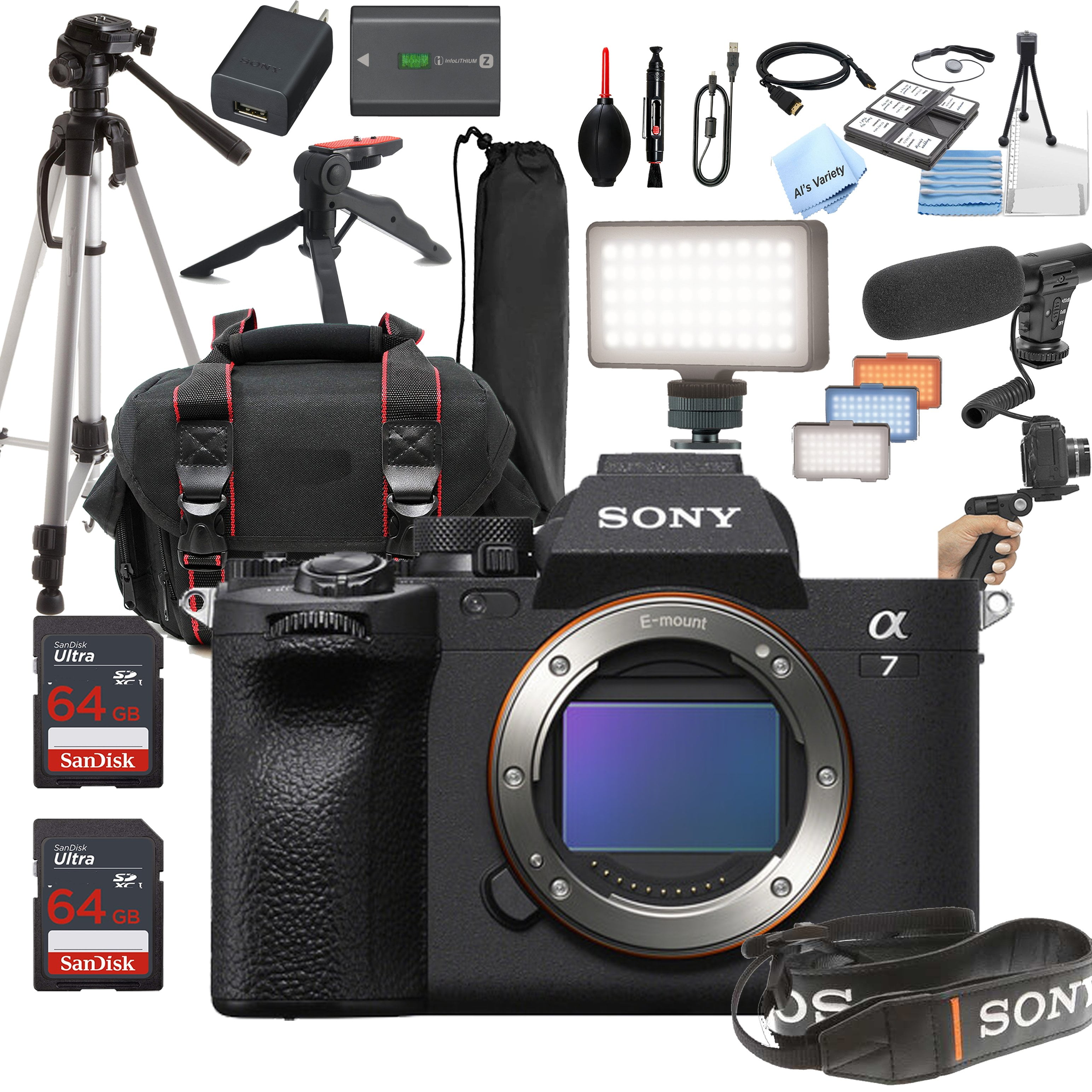 Sony a7 IV Mirrorless Camera Body NO Lens+ LED Always on Light + 128GB ...