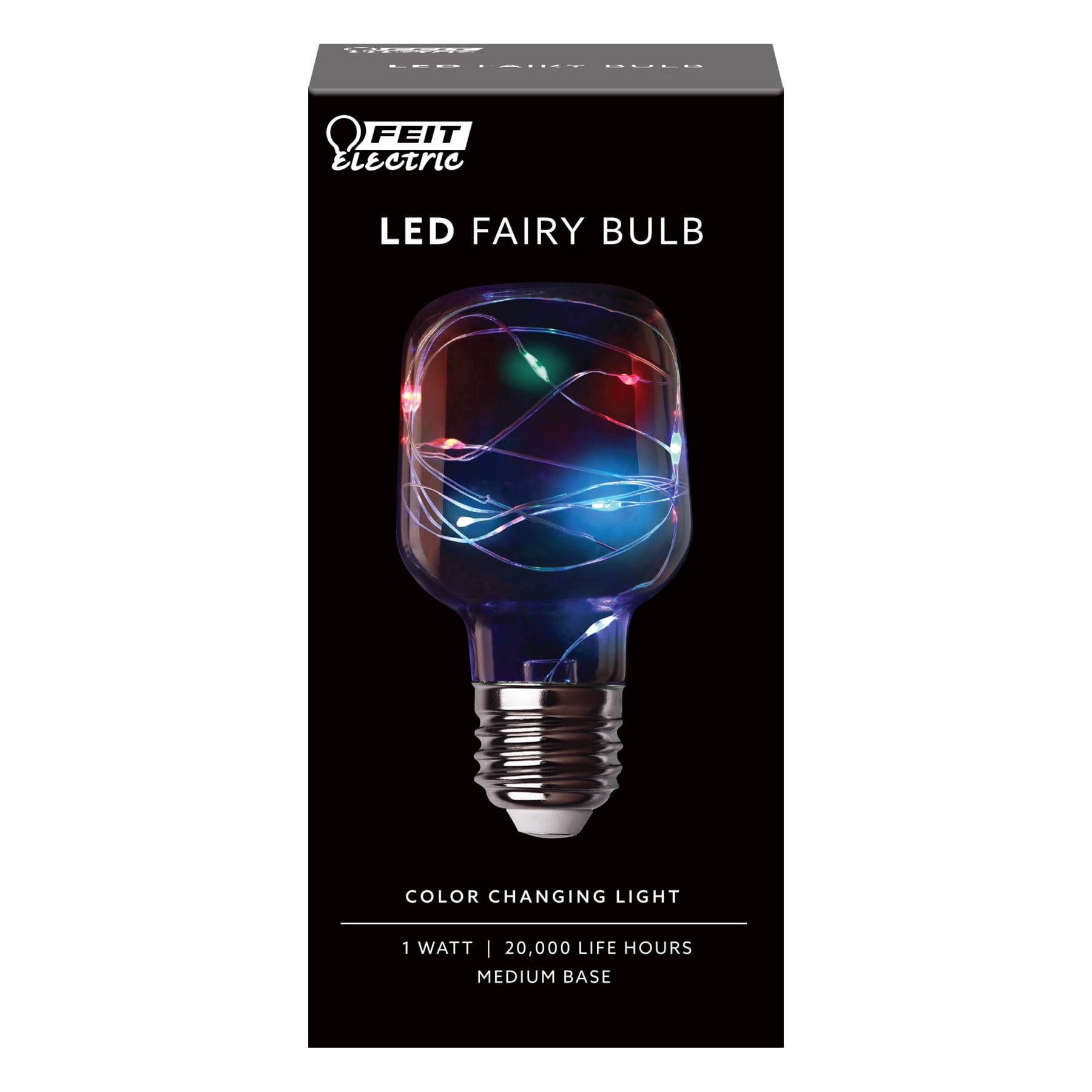 Feit Electric Fairy LED 1 Watts RGB Light Bulb, Mini Cylinder, Med (E26 ...