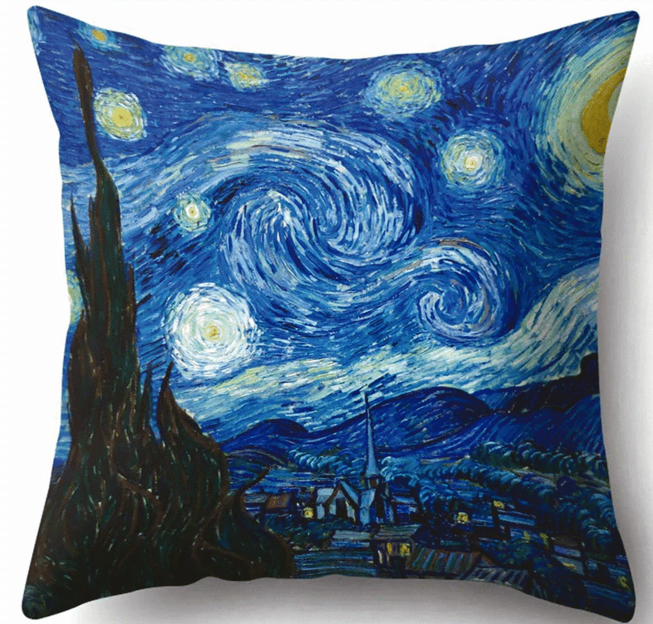 LINEL Van Gogh Pillow Covers Starry Night Square Throw Pillow Cover 18 ...