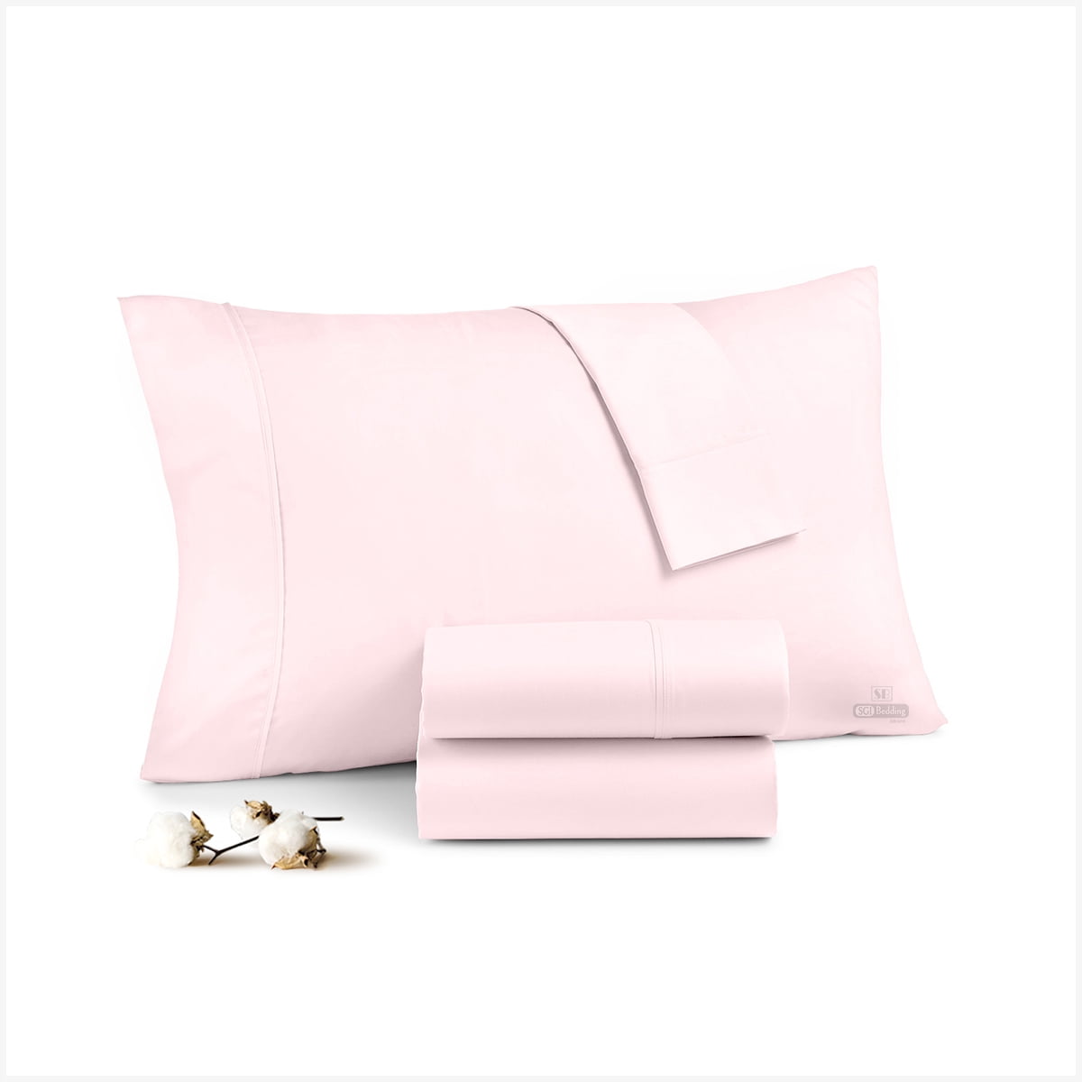 SGI Pillow Case Pink Solid 600 TC Queen Pillowcase 2 Piece - Walmart.com