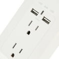 onn. White Wall Mount Power Adapter with 2 Outlets and 2 USB Ports ...