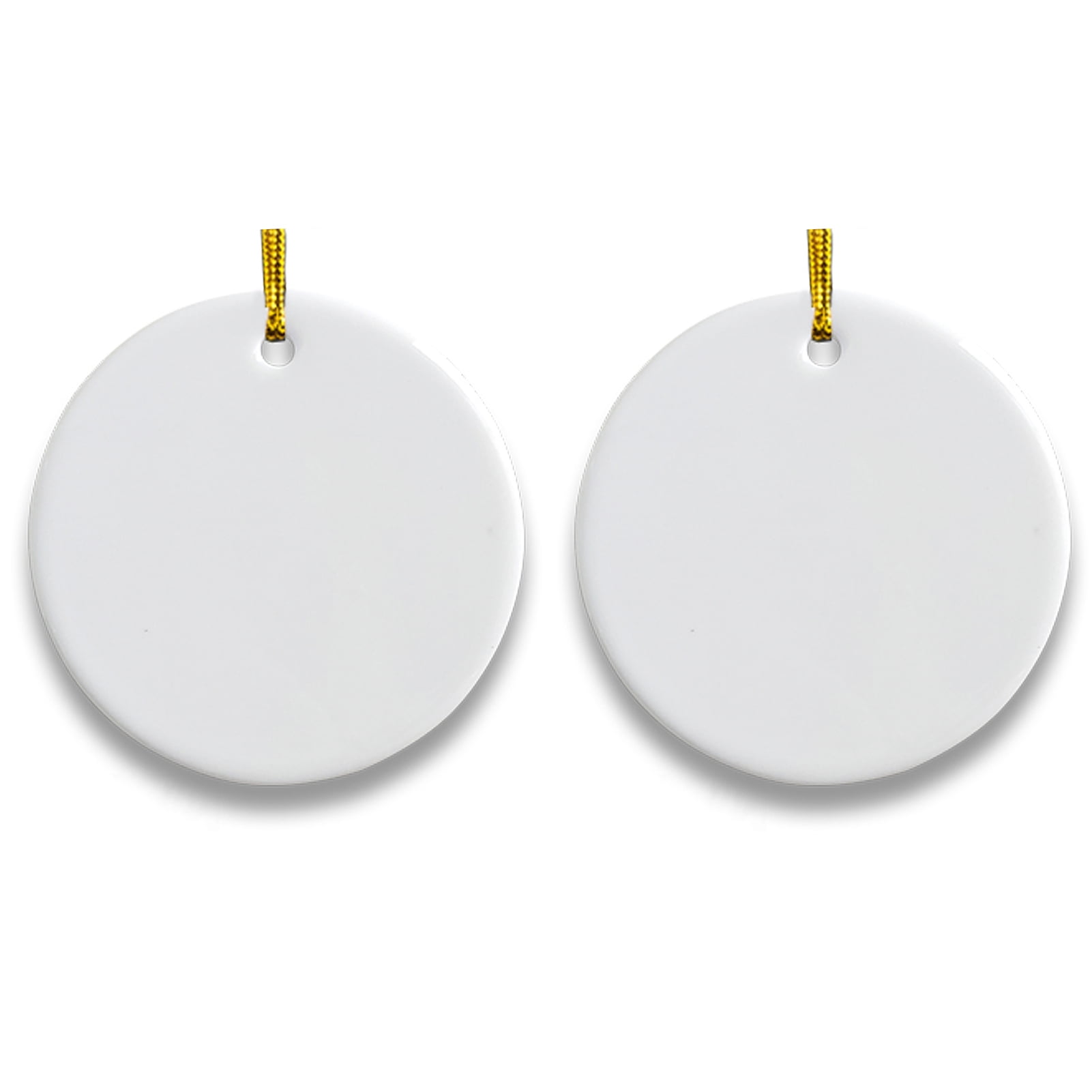 LYU 1 Set Sublimation Ceramic Ornament White Round Blank Ornament with ...