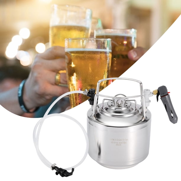 6L Stainless Steel Beer Keg System Dispenser Kit with Hose Faucet for ...