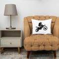 3drose, Moto X Dirt Bike Monotone Vector Art Black, 16x16 inch Pillow ...