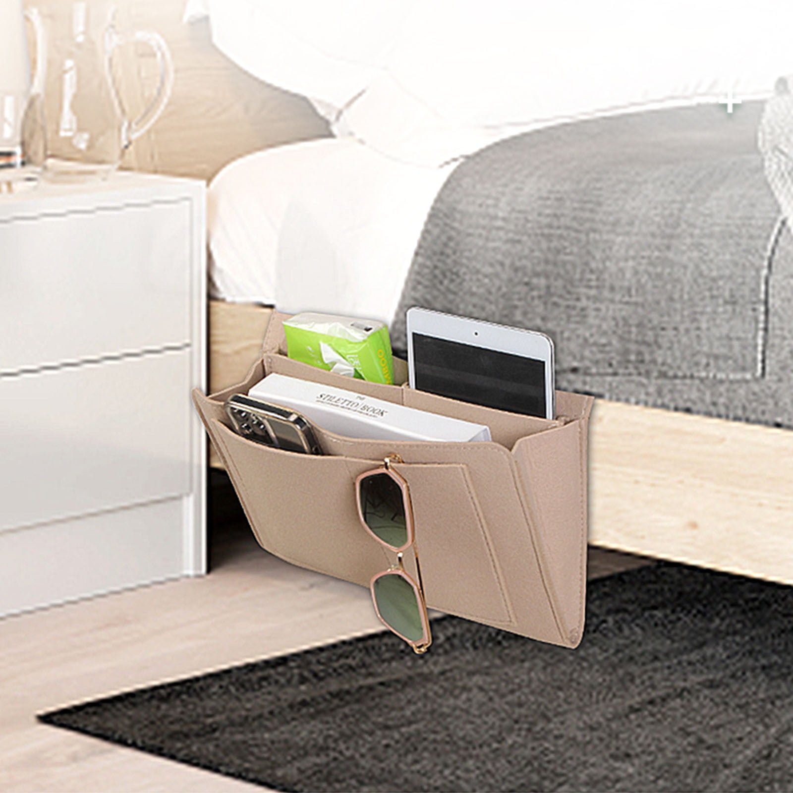 Click here for Rwvbm Linen Bedside Organizer Bedside Organizer Ha... prices