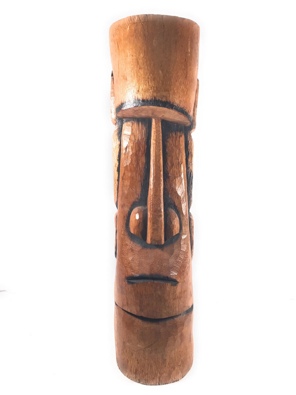 Easter Island Tiki Totem 40 inch - Burnt Finish - Outdoor Tiki Decor ...