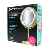 Onyx Professional Classic Daily Freestanding Essential LED Mirror, Gold ...