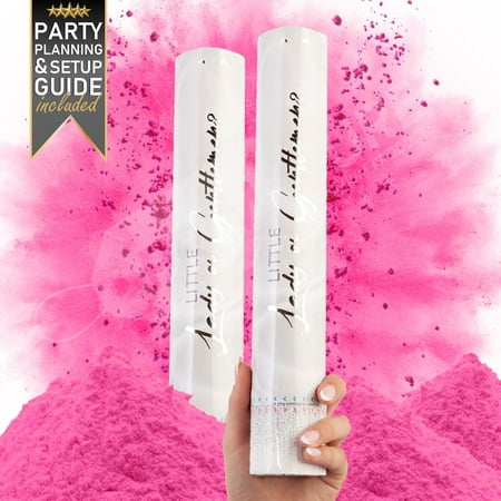 Gender Reveal Confetti Cannon - 2 Pack - Pink Biodegradable Gender ...