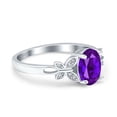 Natural Amethyst Size-8 Art Deco Oval Floral Vintage Style Butterfly ...