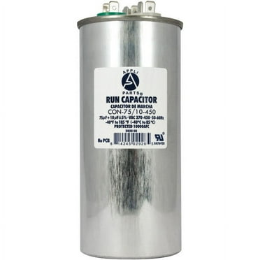 Appli Parts Dual Run Capacitor for ac 75+5 Mfd uF (microfarads) 370VAC ...