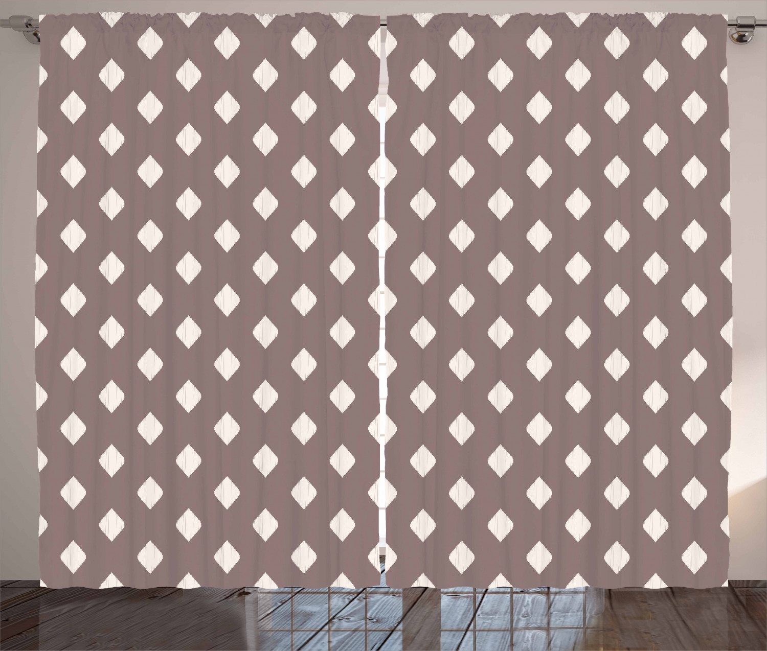 Geometric Curtains 2 Panels Set, Repeating Pattern of Ikat Style ...