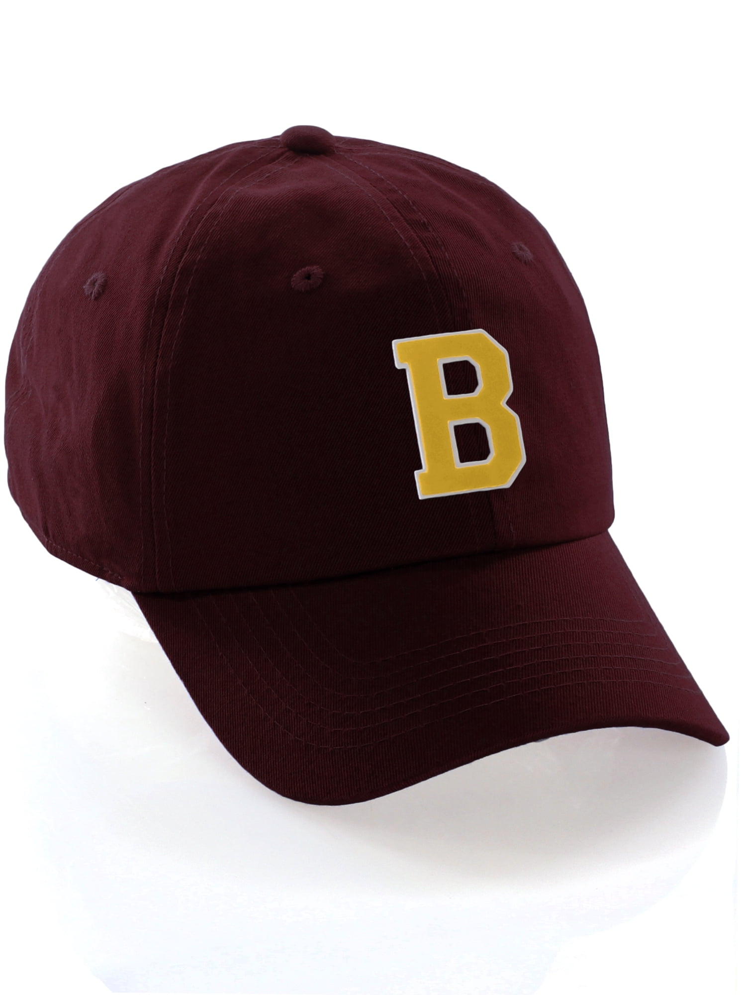 Custom Hat A to Z Initial Letters Classic Baseball Cap, Burgundy Hat ...