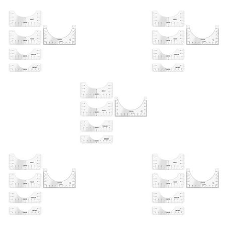 Justharion 1/2/3/5 5 Pieces Plastic T-Shirt Ruler Center Design Pattern ...