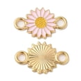 100pcs Alloy Enamel Links Connector Connector Charms Flower Mixed Color ...