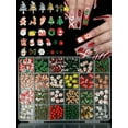 1Box Random Mixed ABS Cartoon Christmas Nail Charms 3D Santa Claus ...