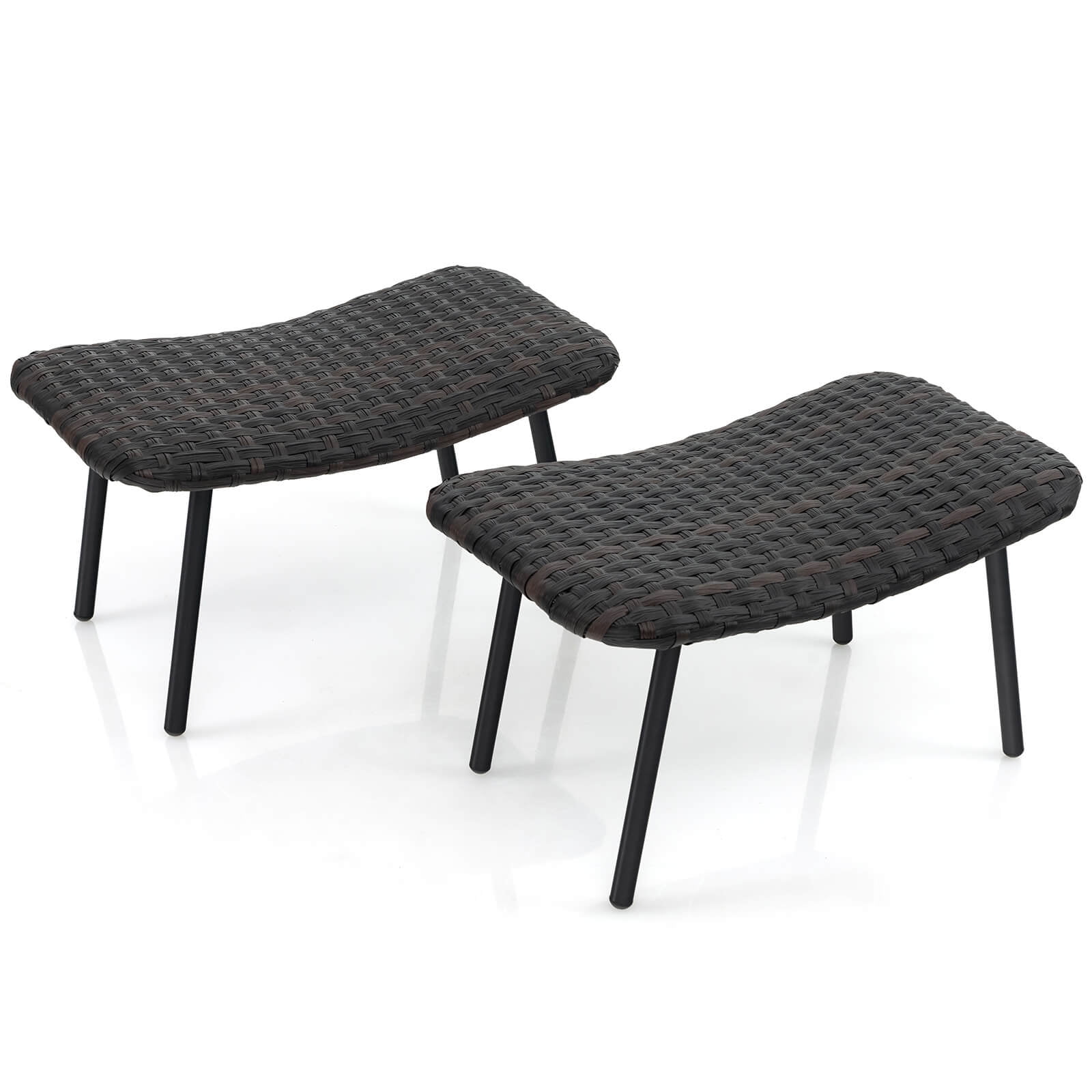 Click here for Costway Set Of 2 Patio Rattan Ottoman With Padded... prices