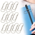40Pcs Paper Clip Pen Holder For Notebook Metal Pen Clips In Gold/Silver ...