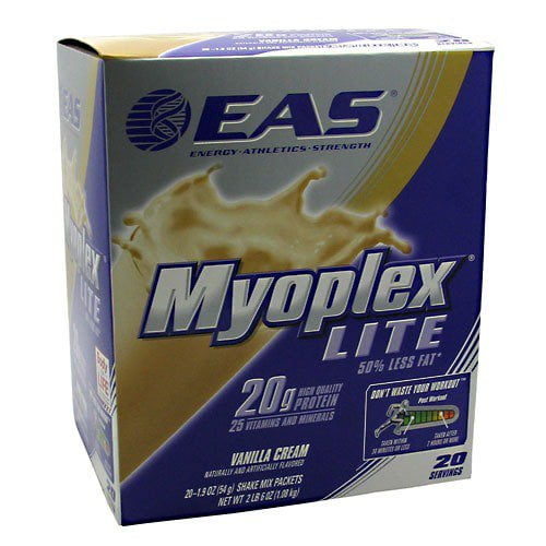 Myoplex Lite Nutrition Shake Vanilla - 20pk EAS 20 Packet - Walmart.com