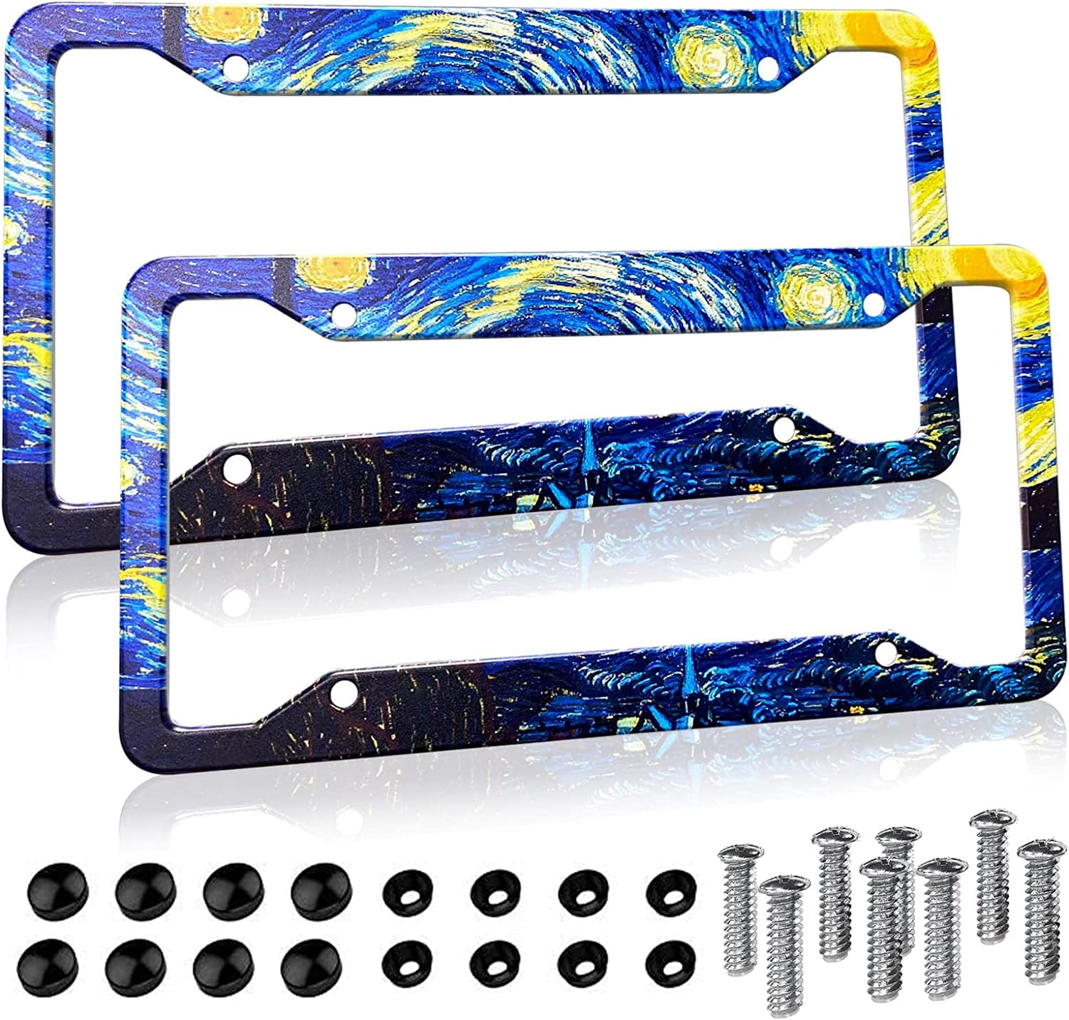 Starry Night License Plate Frames Blue Starry Sky License Plates ...