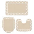 Beige Bathroom Rugs Set Geometric Morocco Printed Border Modern Rustic ...